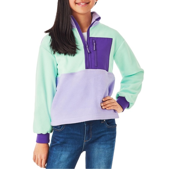 Shirts & Tops | Nwt Members Mark Girls Half Zip Fleece Jacket Size Xl ...